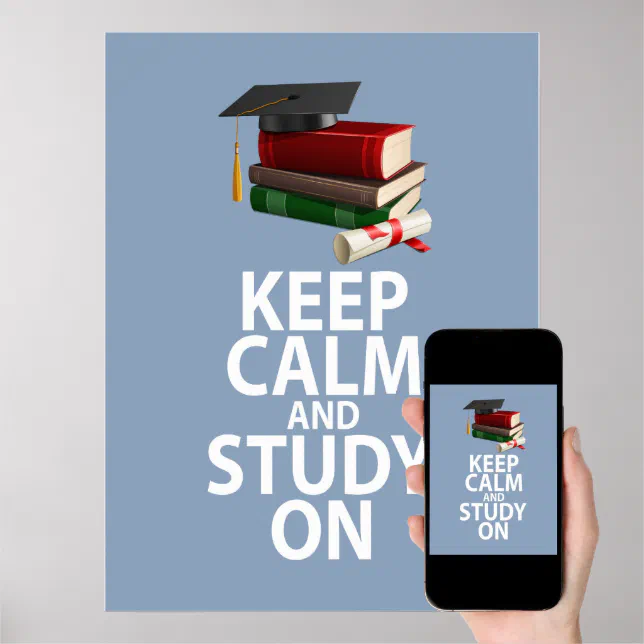 Keep Calm and Study On Unique Poster Print Design | Zazzle