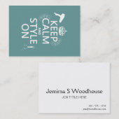 Keep Calm and Style On (any background color) Business Card | Zazzle