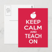 Keep Calm and Teach On for teachers Postcard | Zazzle