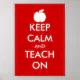 Keep calm and teach on poster with apple icon | Zazzle