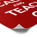 Keep Calm and Teach On Red Poster | Zazzle
