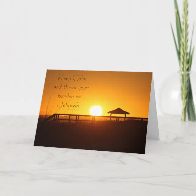 Keep Calm and Throw your Burden on Jehovah Card | Zazzle