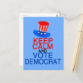 Keep Calm and Vote Democrat Postcard | Zazzle
