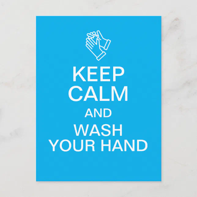Keep Calm and Wash Your Hand Postcard | Zazzle