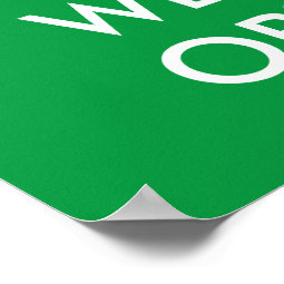 Keep calm and we're open window door sign poster | Zazzle