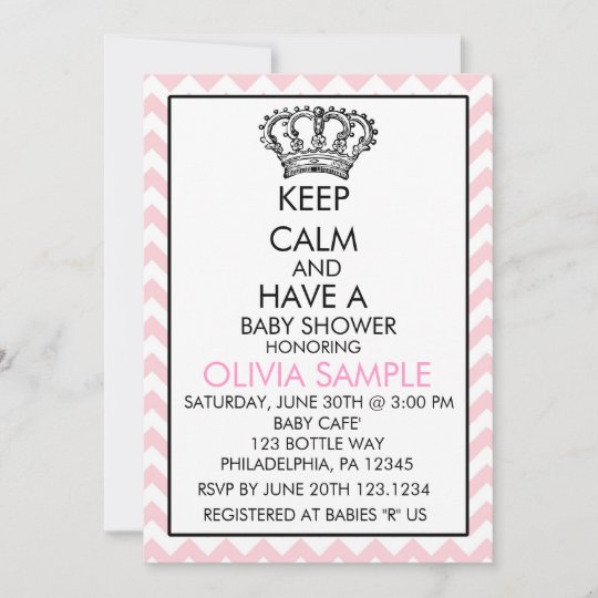 Keep Calm Baby Shower Invitation | Zazzle.com
