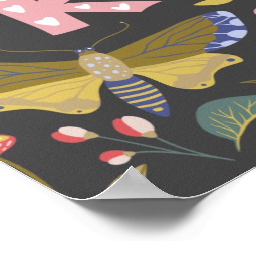 Keep Calm Be Kind Folk Art Flowers Poster | Zazzle