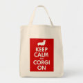 Keep Calm Corgi On Grocery Tote (Pembroke) | Zazzle
