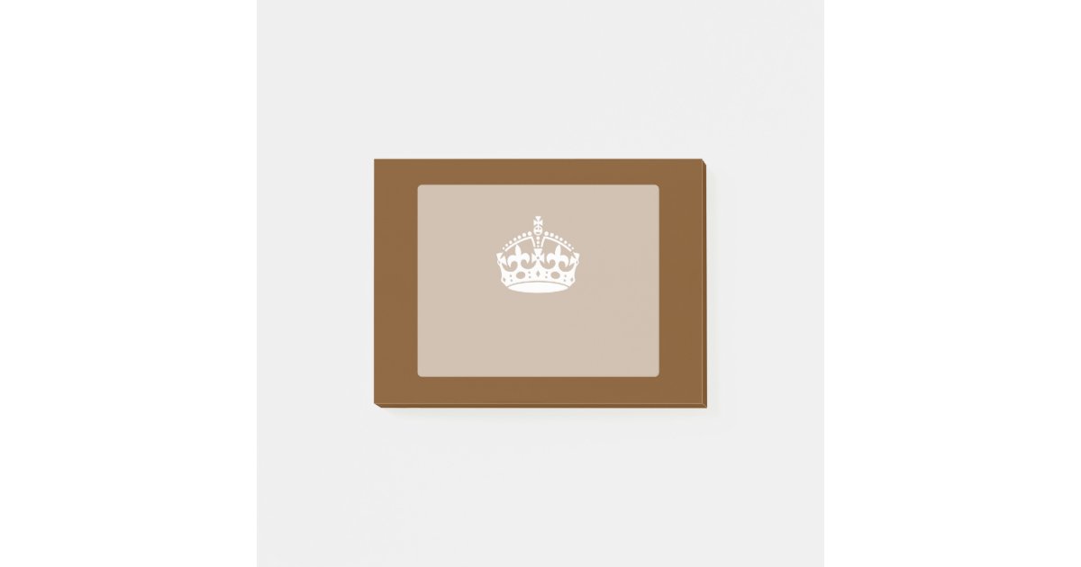 Keep Calm Crown on Brown Post-it Notes | Zazzle