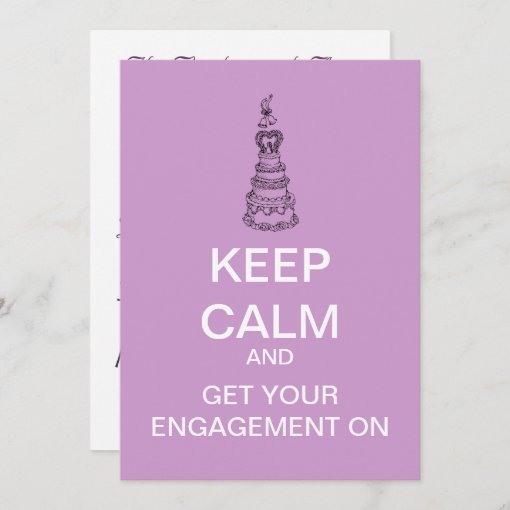 Keep Calm Custom Bridal Engagement Invitation | Zazzle
