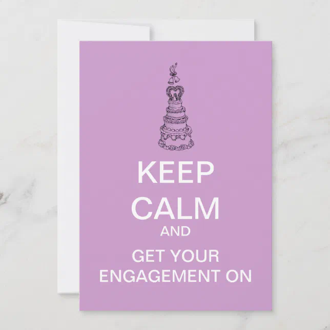 Keep Calm Custom Bridal Engagement Invitation | Zazzle