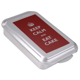 Keep Calm Eat Cake Red Cake Pan | Zazzle