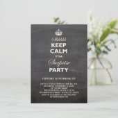 Keep Calm Funny Chalkboard Surprise Birthday Party Invitation | Zazzle