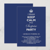 Keep Calm Funny Milestone Surprise Birthday Party Invitation | Zazzle