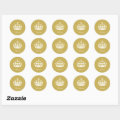 Keep Calm Gold Crown Logo Chic Party Favor Sticker | Zazzle