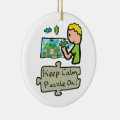 Keep Calm Jigsaw Puzzle Ceramic Ornament | Zazzle