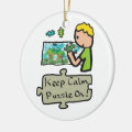 Keep Calm Jigsaw Puzzle Ceramic Ornament | Zazzle