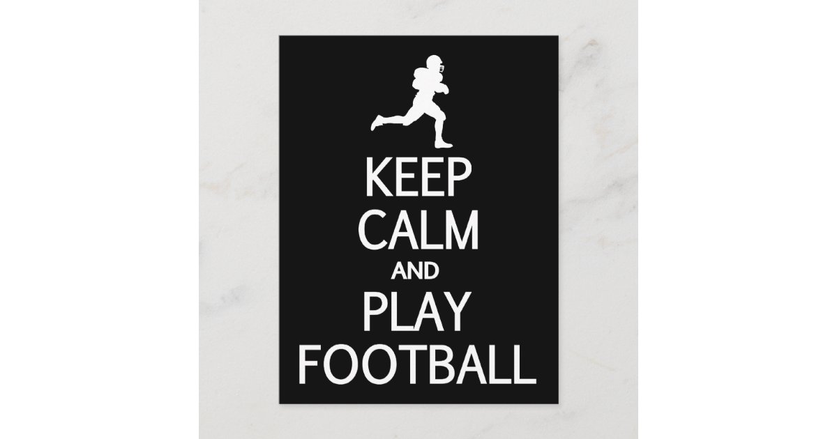 Keep Calm & Play Football custom color postcard | Zazzle