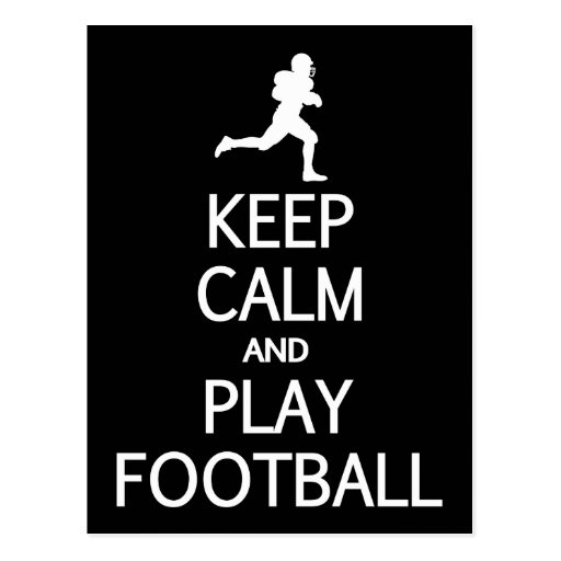Keep Calm & Play Football custom color postcard | Zazzle