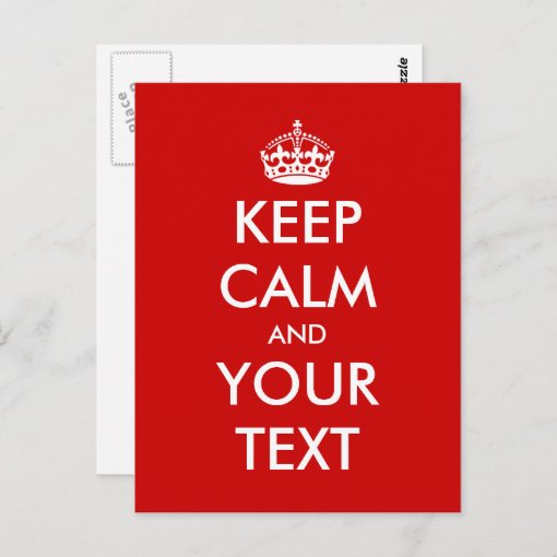 Keep calm postcard template | Customizable design | Zazzle