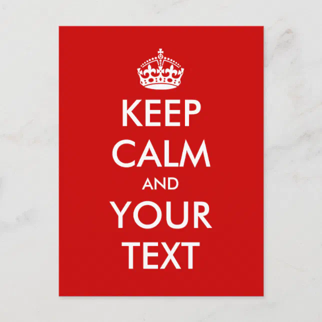 Keep calm postcard template | Customizable design | Zazzle