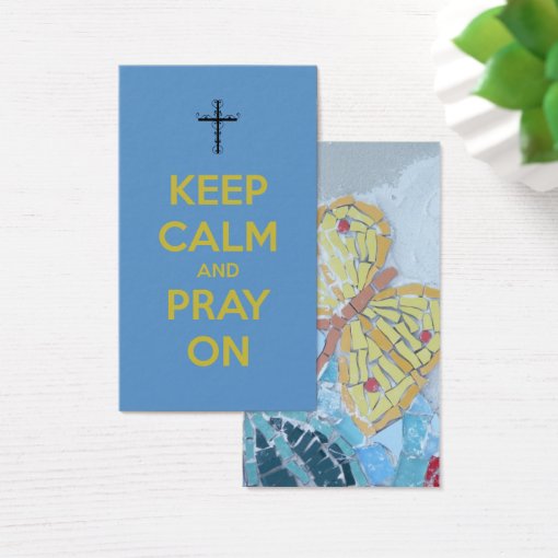 Keep Calm Pray On Mini Quote Bookmark | Zazzle