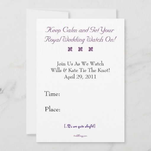 KEEP CALM Royal Wedding Watch Party Invitation | Zazzle