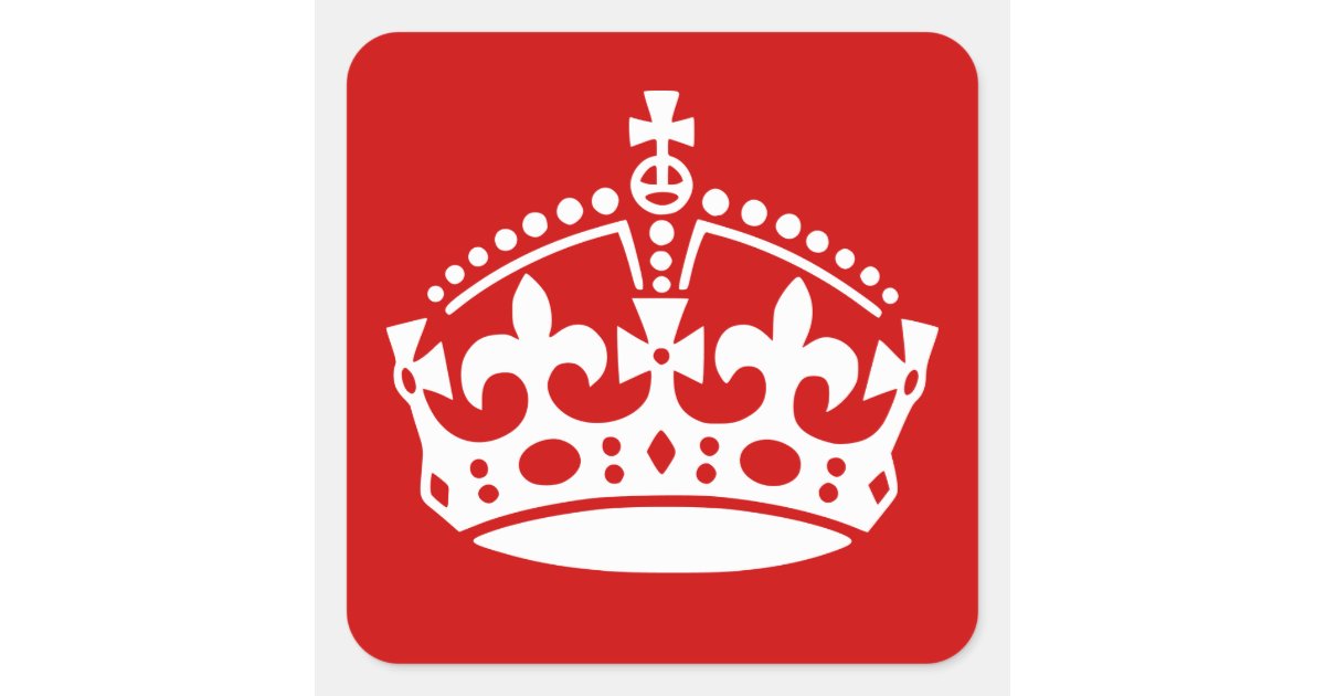 Keep calm stickers with crown icon | Zazzle