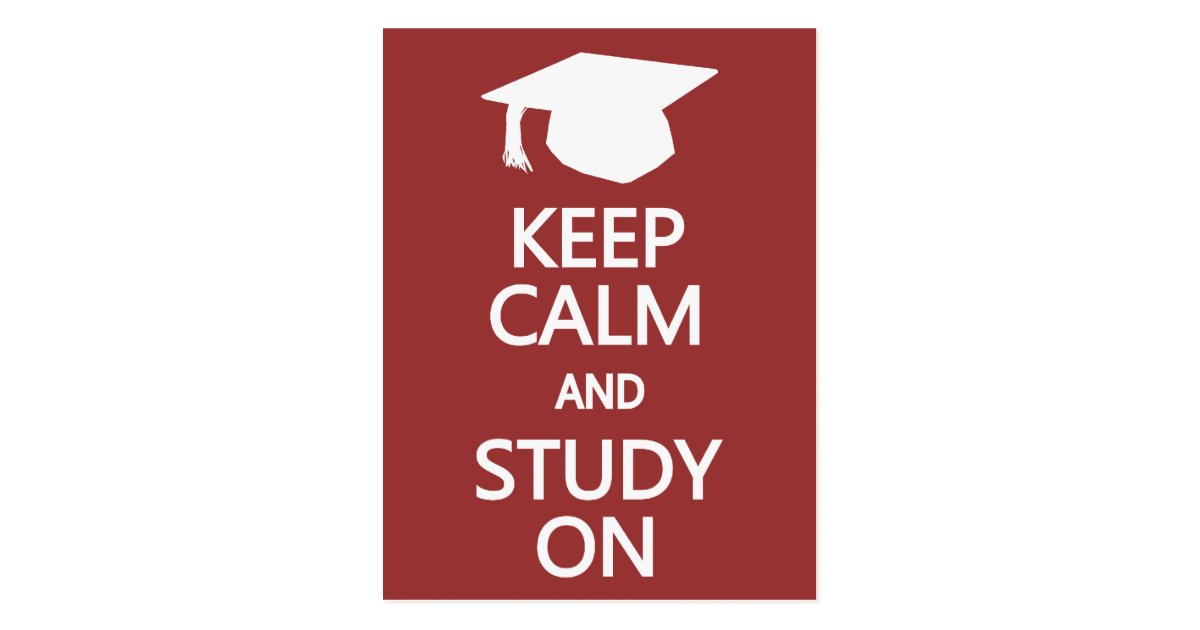 Keep Calm & Study On custom postcard | Zazzle.com