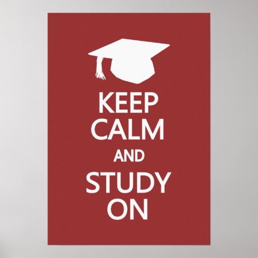 Keep Calm & Study On custom poster | Zazzle