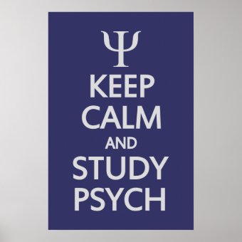 Keep Calm & Study Psych custom poster | Zazzle