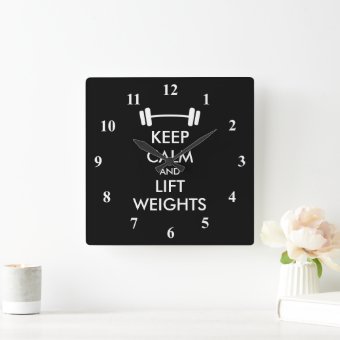 Keep Calm weightlifting wall clock for fitness gym | Zazzle