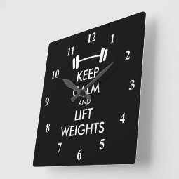 Keep Calm weightlifting wall clock for fitness gym | Zazzle