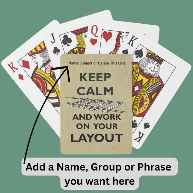 KEEP CALM - WORK ON YOUR LAYOUT Model Train Fan Poker Cards | Zazzle