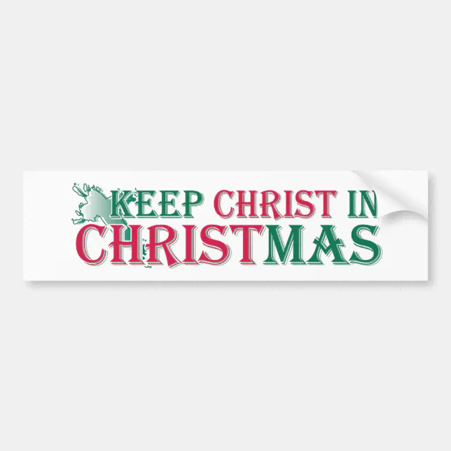 Keep Christ in Christmas - cross Bumper Sticker | Zazzle