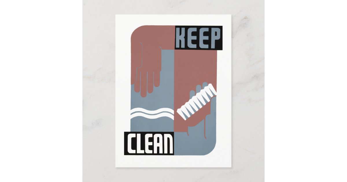 Keep Clean Postcard | Zazzle