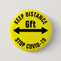 Keep Distance 6ft Help Stop Covid19 Corona Virus Button | Zazzle