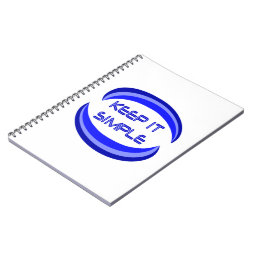 Keep it Simple Recovery Slogan Quote In Blue Notebook | Zazzle