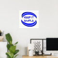 Keep it Simple Recovery Slogan Quote In Blue Poster | Zazzle