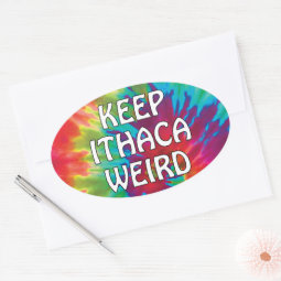Keep Ithaca Weird Oval Sticker | Zazzle