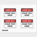 KEEP OUT Sign, template, landscape version Rectangular Sticker | Zazzle