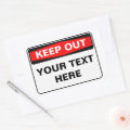 KEEP OUT Sign, template, landscape version Rectangular Sticker | Zazzle