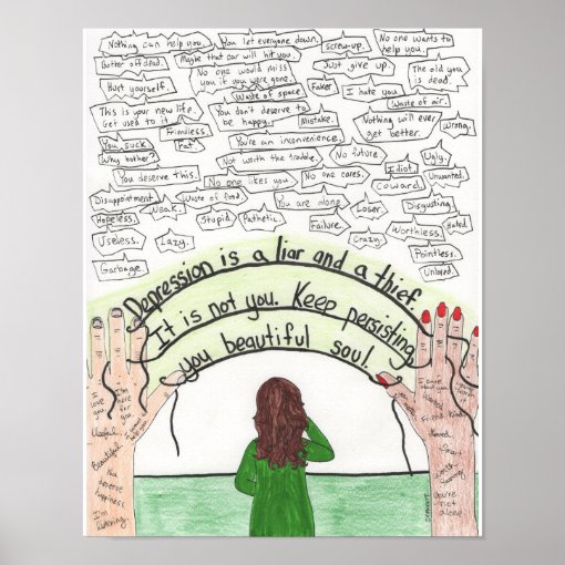 Keep Persisting (Depression) 11x14 Poster | Zazzle