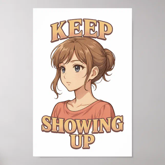 Keep Showing Up Shojo PNG for DTF & Crafts Poster | Zazzle