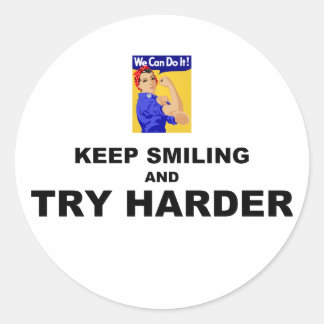 Keep Trying Stickers | Zazzle
