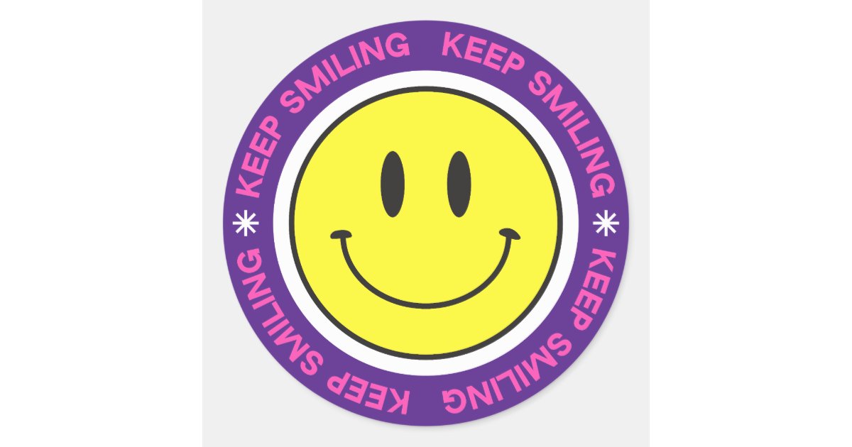 Keep Smiling Classic Round Sticker | Zazzle