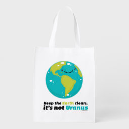 Keep The Earth Clean Reusable Grocery Bag | Zazzle