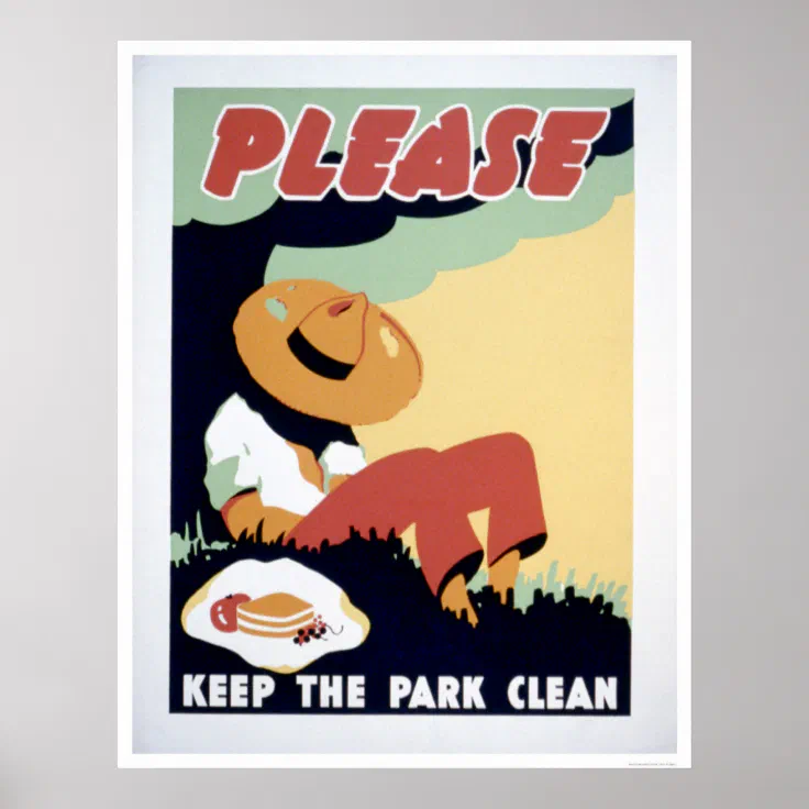 Keep The Park Clean 1937 WPA Poster | Zazzle
