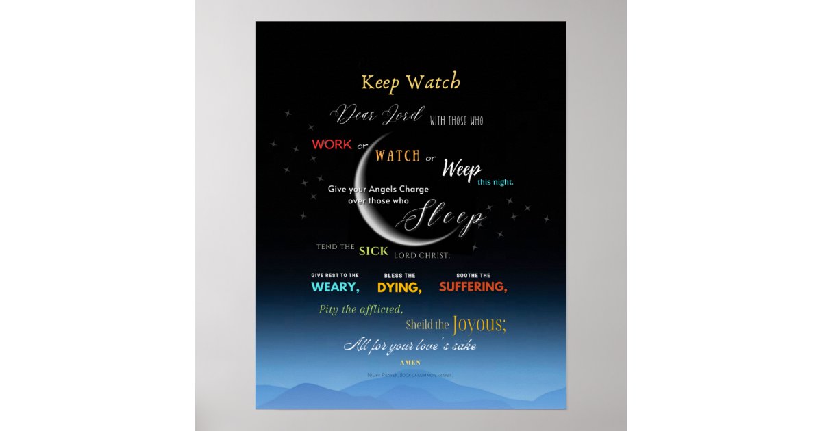 Keep Watch Night Prayer Poster | Zazzle