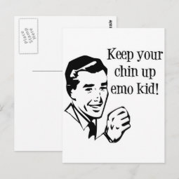 Keep Your Chin Up Emo Kid! Postcard | Zazzle